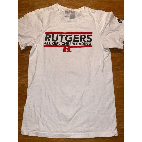 adidas | Tops | Rutgers All Girl Cheerleading Tshirt Adidas White ...